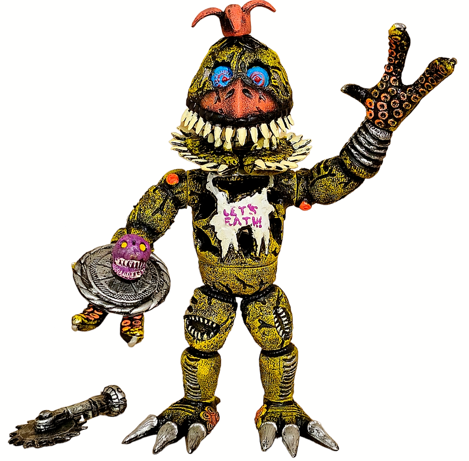 FNAF CORRUPTED TWISTED CHICA MR. CUPCAKE figure size 9" Five Nights at ...