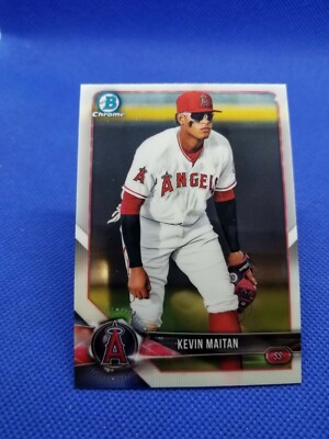 2018 Bowman Chrome Prospects KEVIN MAITAN card LOS ANGELES ANGELS #237 ...