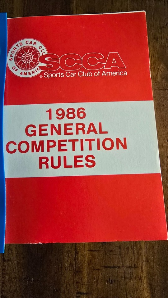 Sports Car Club of America 1986 General competition Rules book | eBay