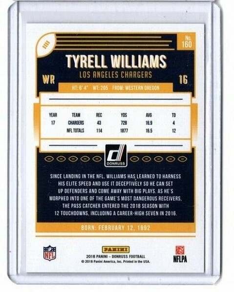 2018 Donruss Season Stat Line #160 Tyrell Williams 379/400 | eBay
