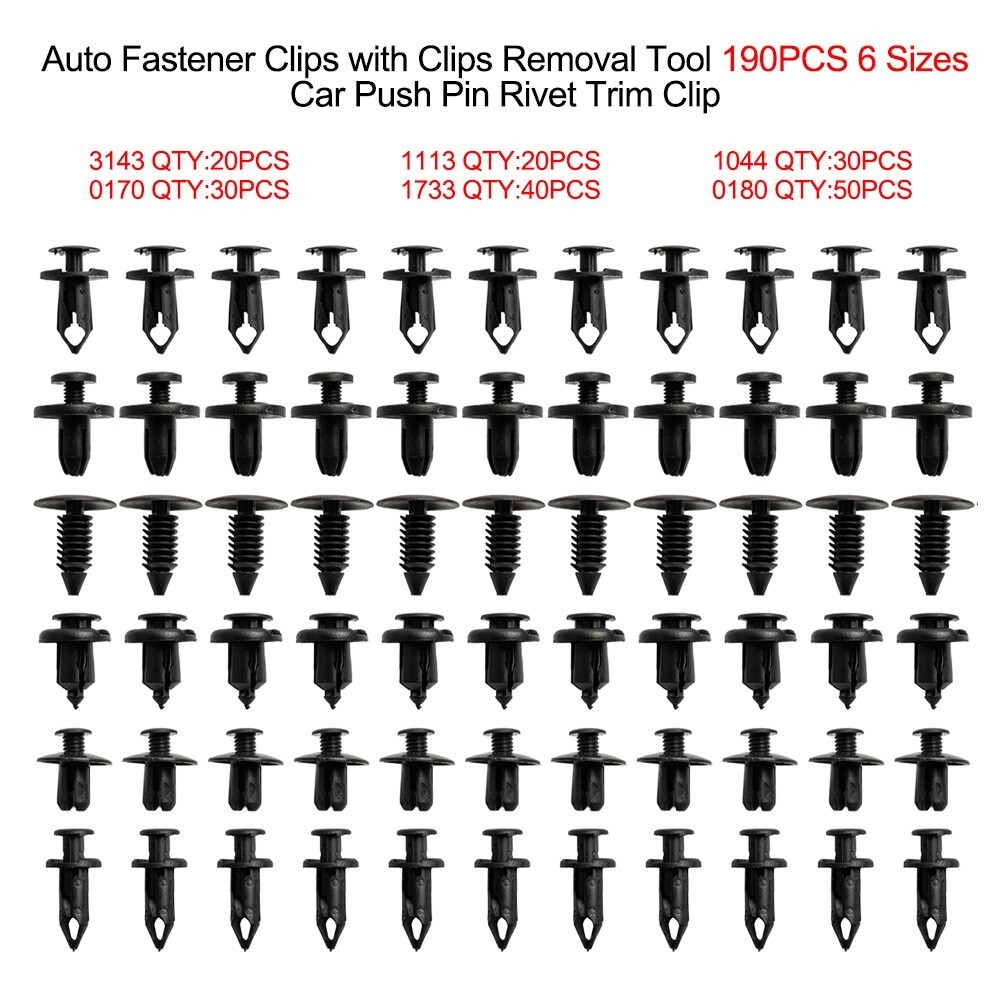 190ps Car Body Trim Clips Retainer Bumper Rivets Screws Panel Push ...