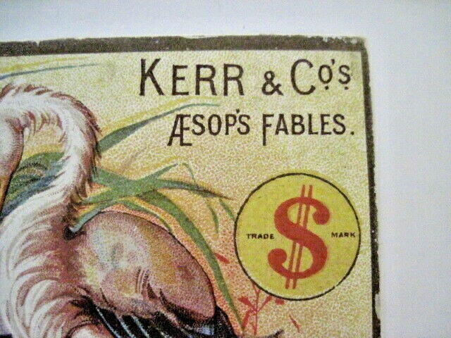 1800's Trade Card "Kerr & Co." Spool Cotton Thread - Aesop's Fables Fox ...