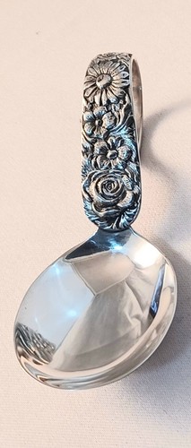 Repoussed Pattern by Weidlich Sterling Curved Handle Baby Spoon | eBay