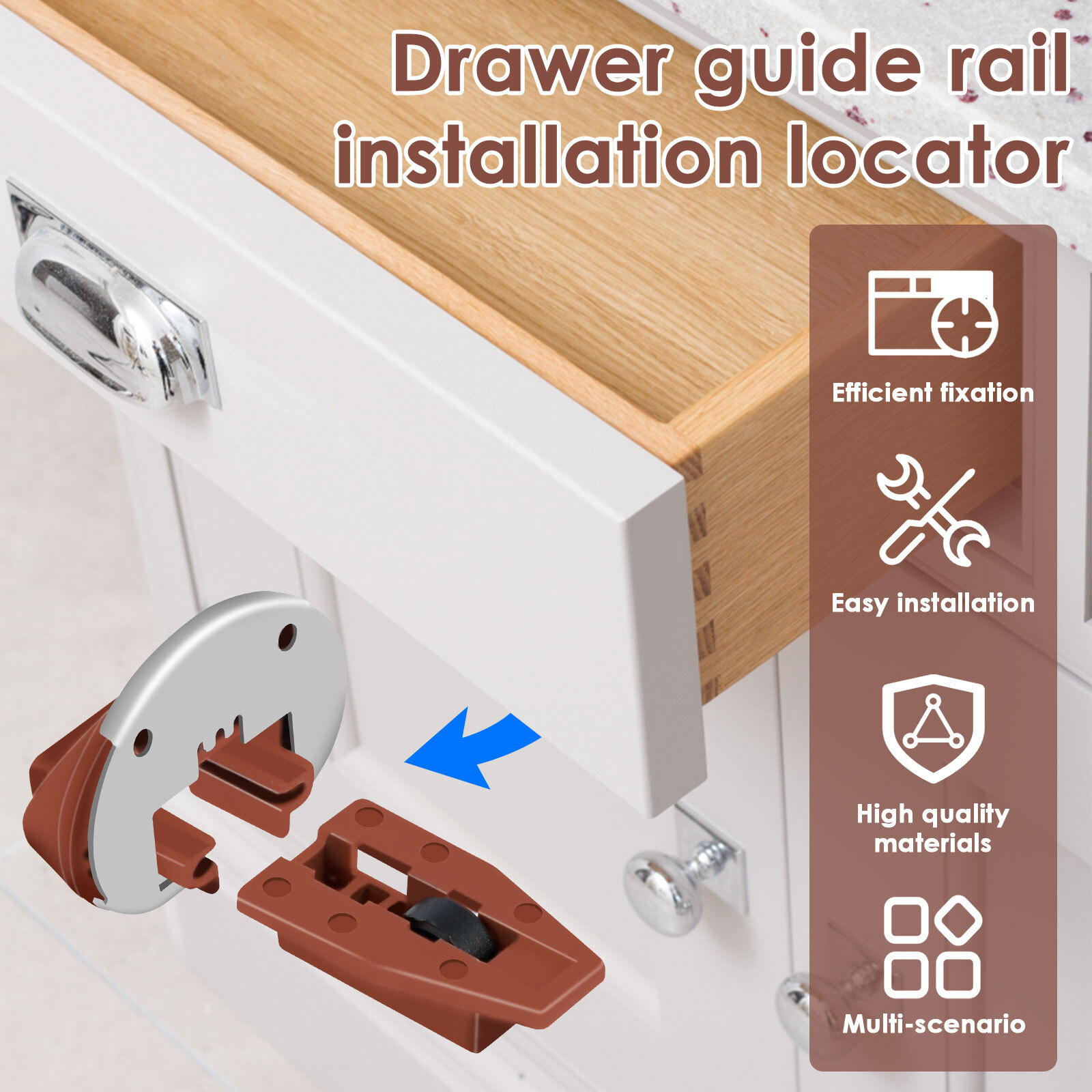 6Pcs Drawer Guide Kit Durable Dresser Track Slide Kit Premium ...