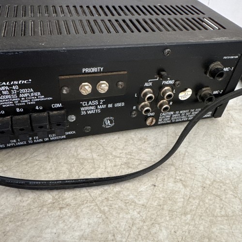 Realistic MPA-40 35 Watt PA Amplifier 32-2032A Vintage TESTED | eBay