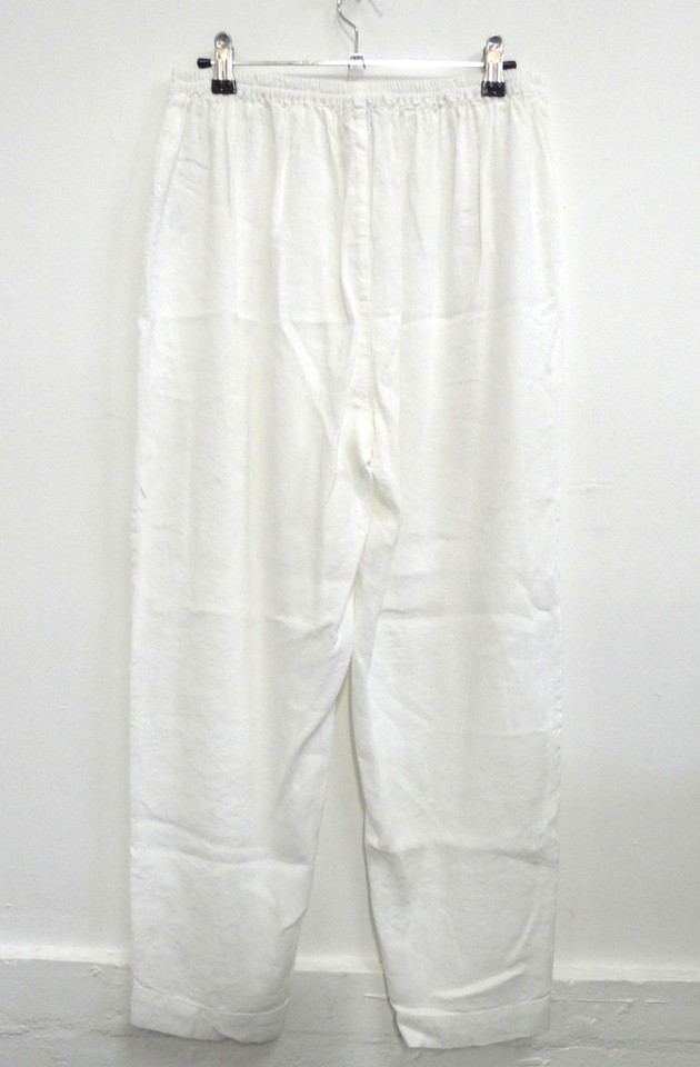 Sahara White Twisted Slim Linen Trousers Size 2 UK 12 - New with Tags ...