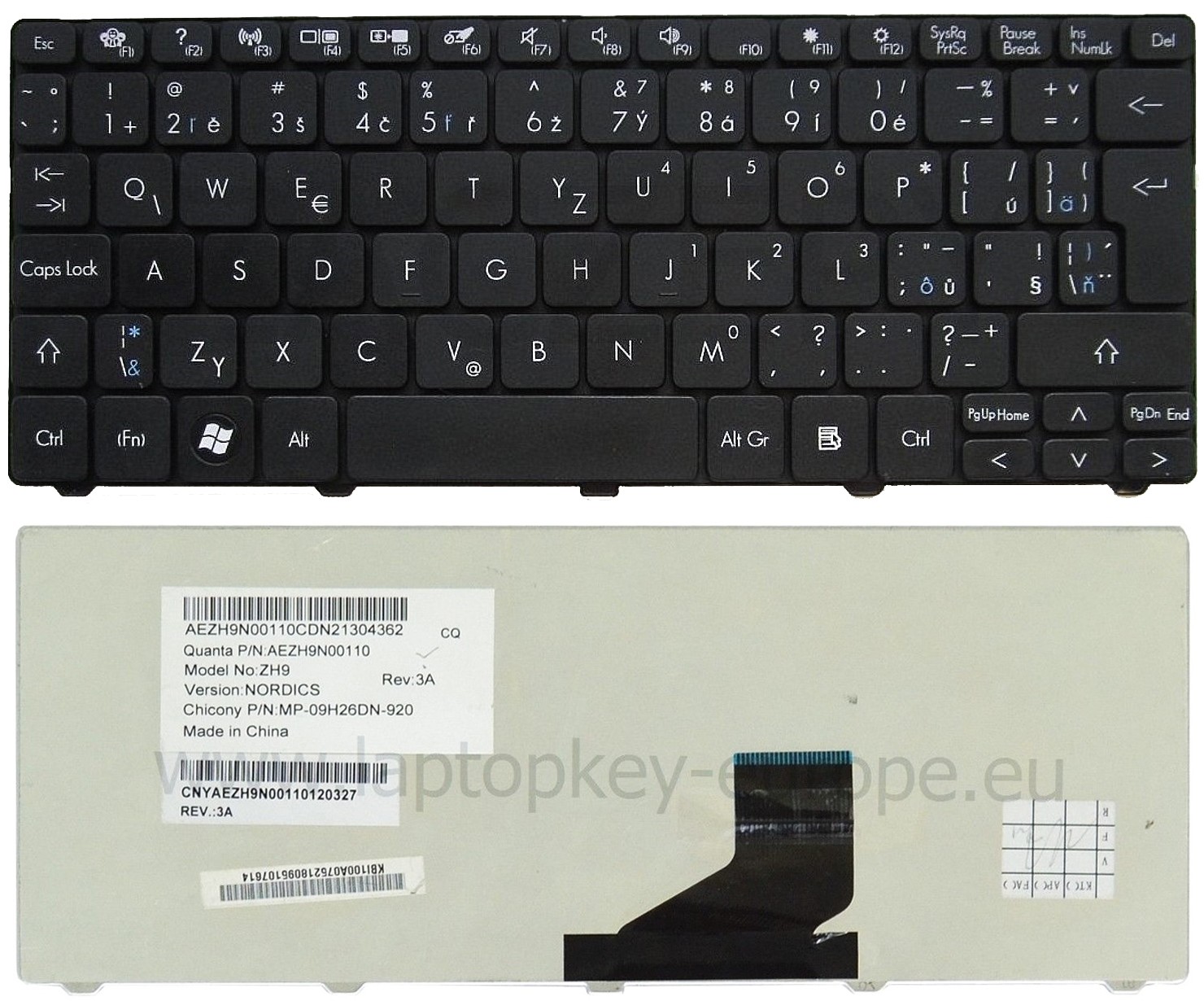 Czech Slovak keyboard Acer 751 Gateway 751 EC14 LT31 1410 1420 1551 ...