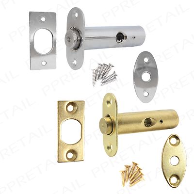 2x HEAVY DUTY SECURITY DOOR DEAD BOLT CHROME / BRASS Concealed Rack ...