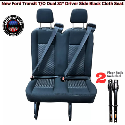 New 2015-25 Ford Transit T/O OEM Black Cloth 31" Driver Side Seat w ...