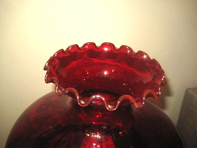 Vintage Ruby Red Hurricane Lamp With Prisms Estate 20" Tall | eBay