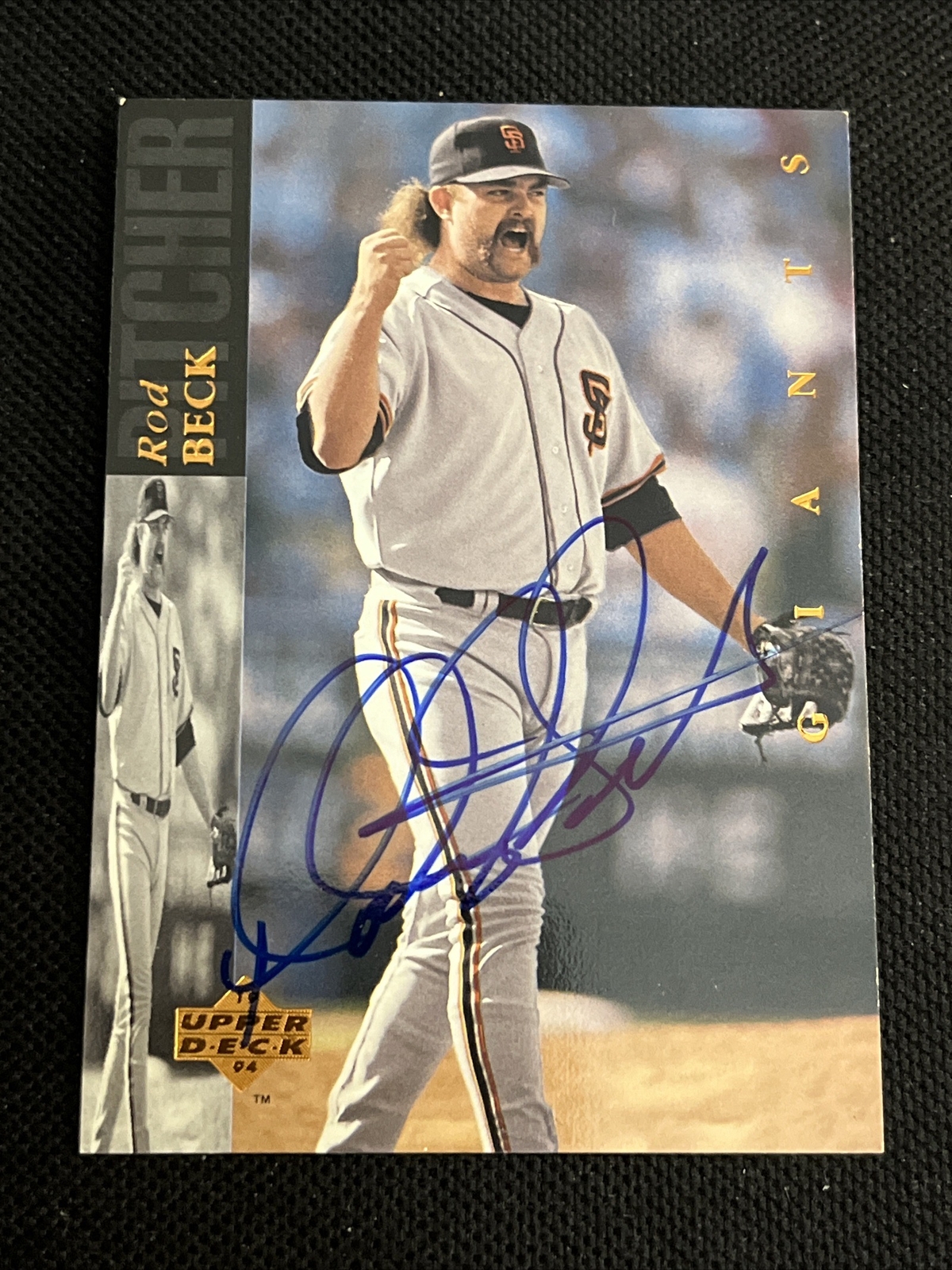 ROD BECK 1994 UPPER DECK SIGNED AUTOGRAPHED CARD #142 SAN FRANCISCO ...