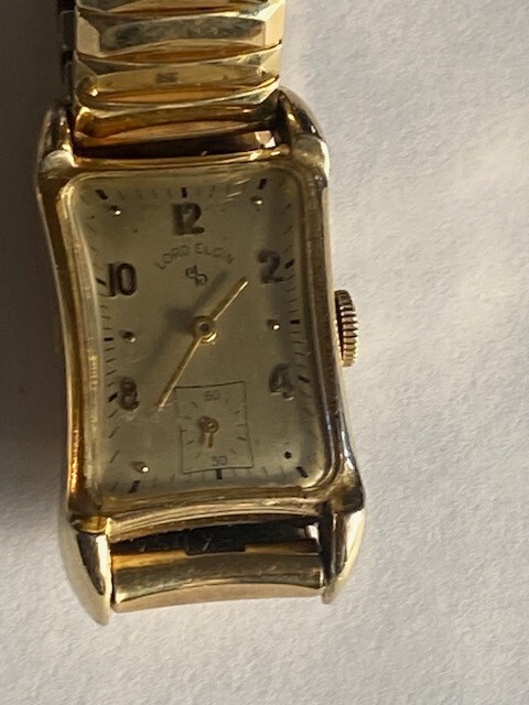 Lord Elgin 1955 14k Yellow Gold Filled Rectangular Curved Watch.run | eBay