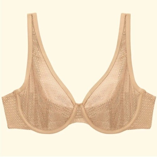 ThirdLove Unlined Modern Mesh Scoop Bra Neutral Beige 44C | eBay