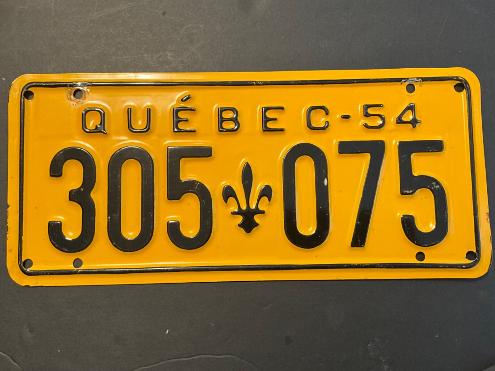 1954 Quebec Canada License Plate Tag 305 075 | eBay
