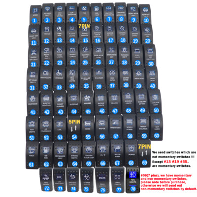 Boat Car Marine Dash Rocker Switch LED SPST ON-OFF Light Waterproof 5 ...