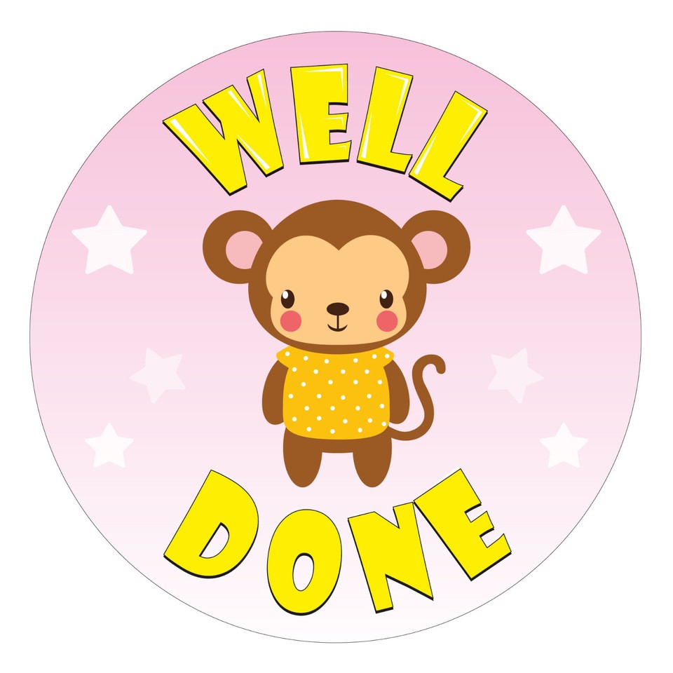 144 x Well Done Reward Stickers 'Animal Theme' School Teachers Parents ...