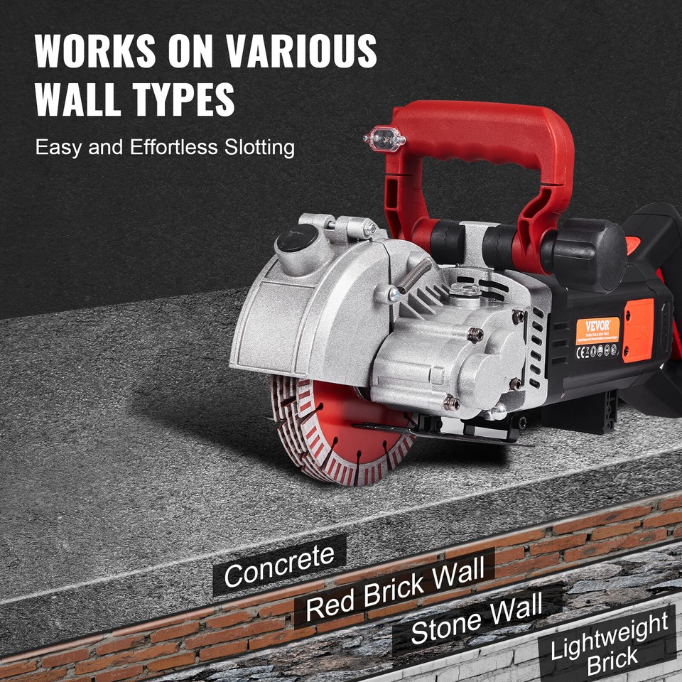 Wall Chaser Wall Groove Cutting Machine 52 mm Depth Wall Slotting ...