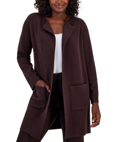JM COLLECTION WOMENS OPEN-FRONT POCKET LONG RICH TRUFFLE XS | eBay