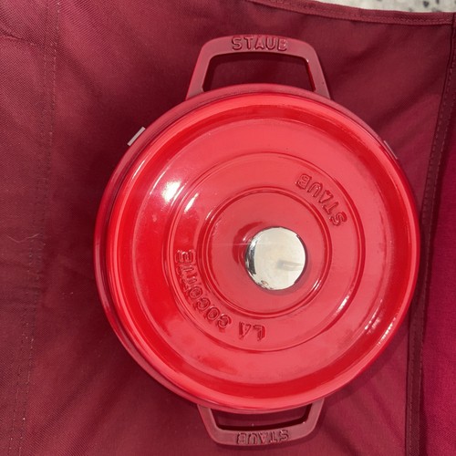 Staub La Cocotte Cast Iron Pot with Lid | #22cm 6.5 inch | Red | eBay