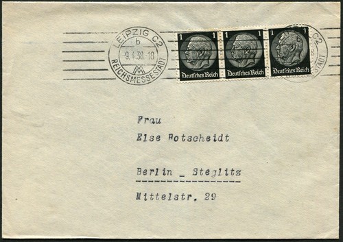 Germany Leipzig to Berlin Trade Fair Postmark Cover Deutsches Reich ...