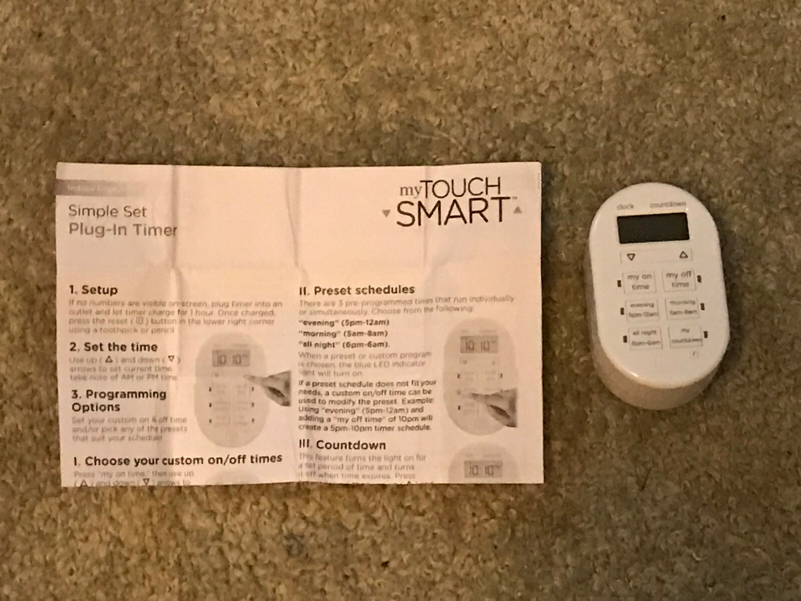 GE 26892 My Touch Smart Indoor Plug in Digital Timer Polarized Outlet ...