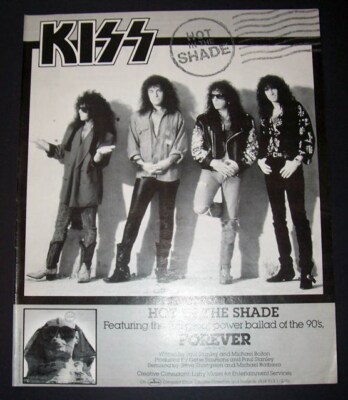 Kiss Hot In The Shade 1990 Short Print Poster Type Ad, Promo Advert | eBay