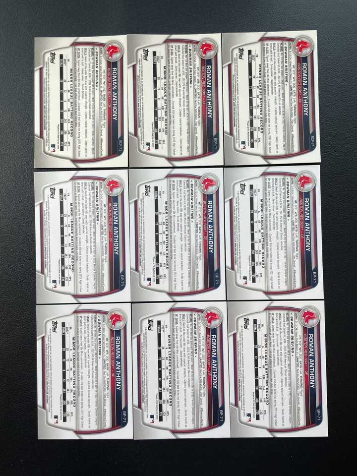 2023 Bowman Roman Anthony 1st Prospect Chrome/Paper Base Lot9 BJLL | eBay