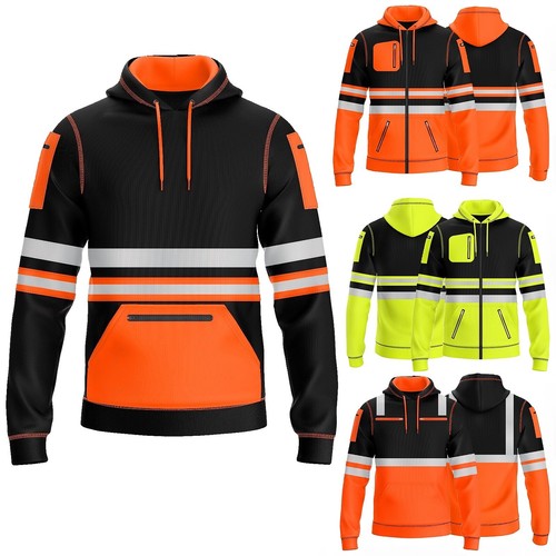 Hi Vis Viz High Visibility Safety Work Security Pocket Pullover ...