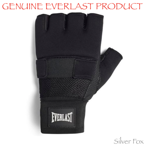 EVERLAST MENS BLACK & CHARCOAL GEL HAND WRAPS BOXING GLOVES BRAND NEW ...