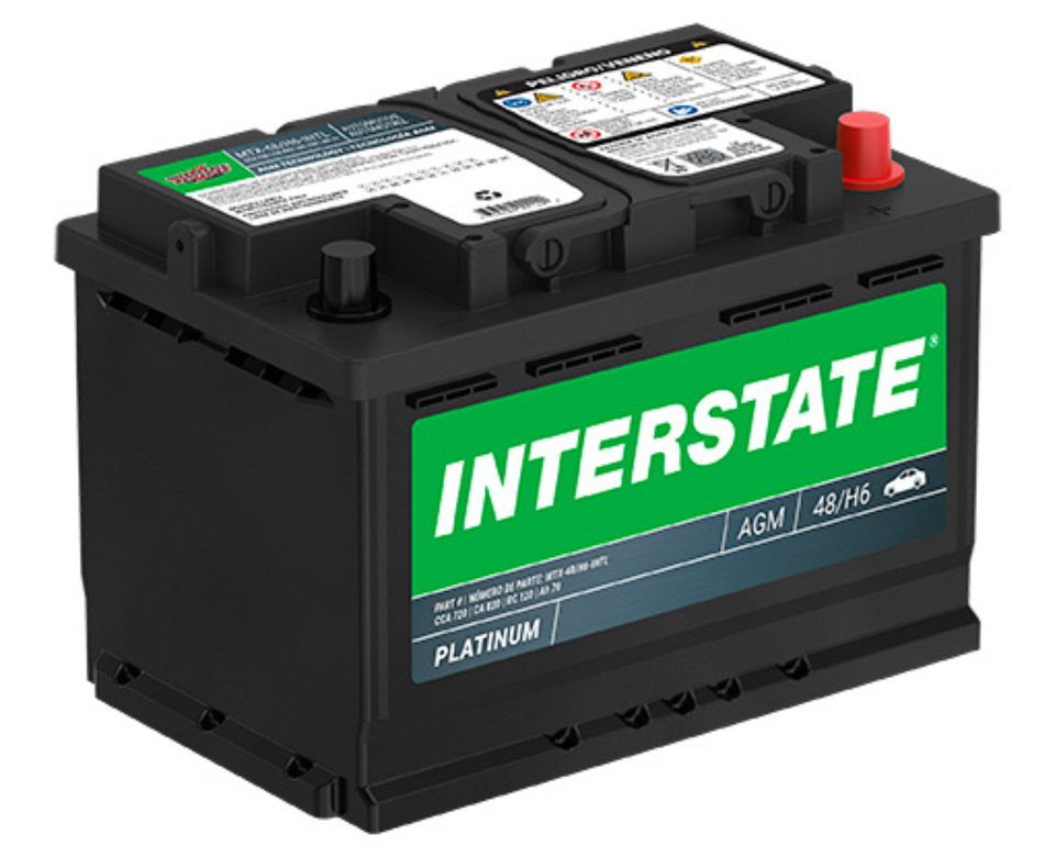 Interstate Batteries Automotive AGM Battery 48/H6 12V 70Ah MTX-48/H6 ...