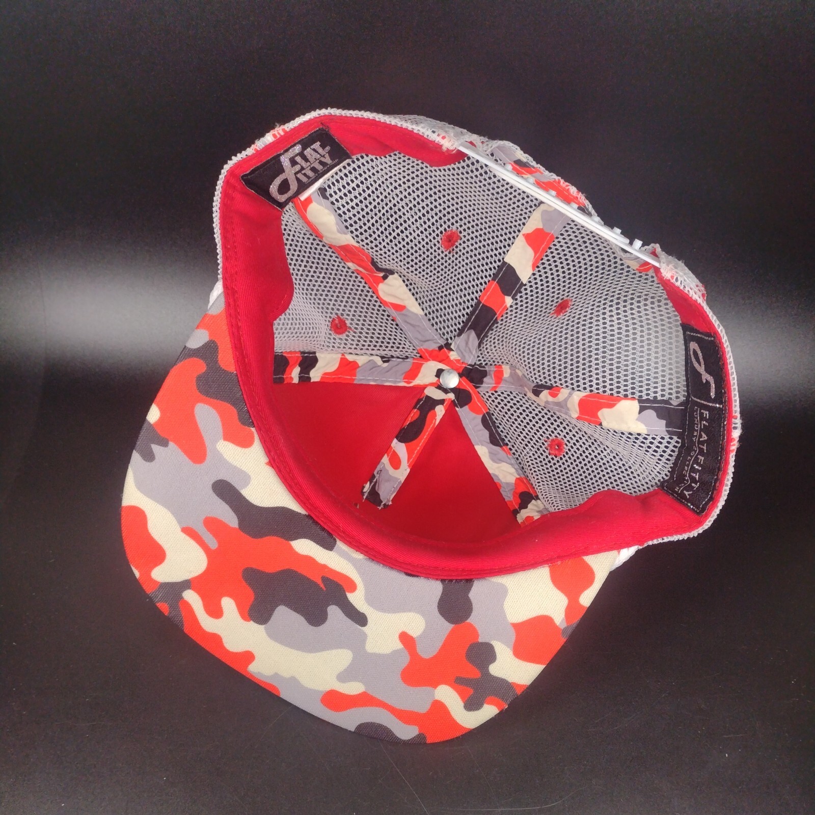 Compton Surfing Association Red Mesh Rope Camo Trucker Hat Flat Fitty ...