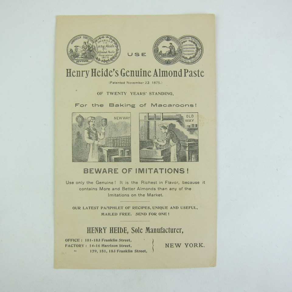 Victorian Trade Card LARGE Henry Heide Almond Paste Woman Sing Man ...
