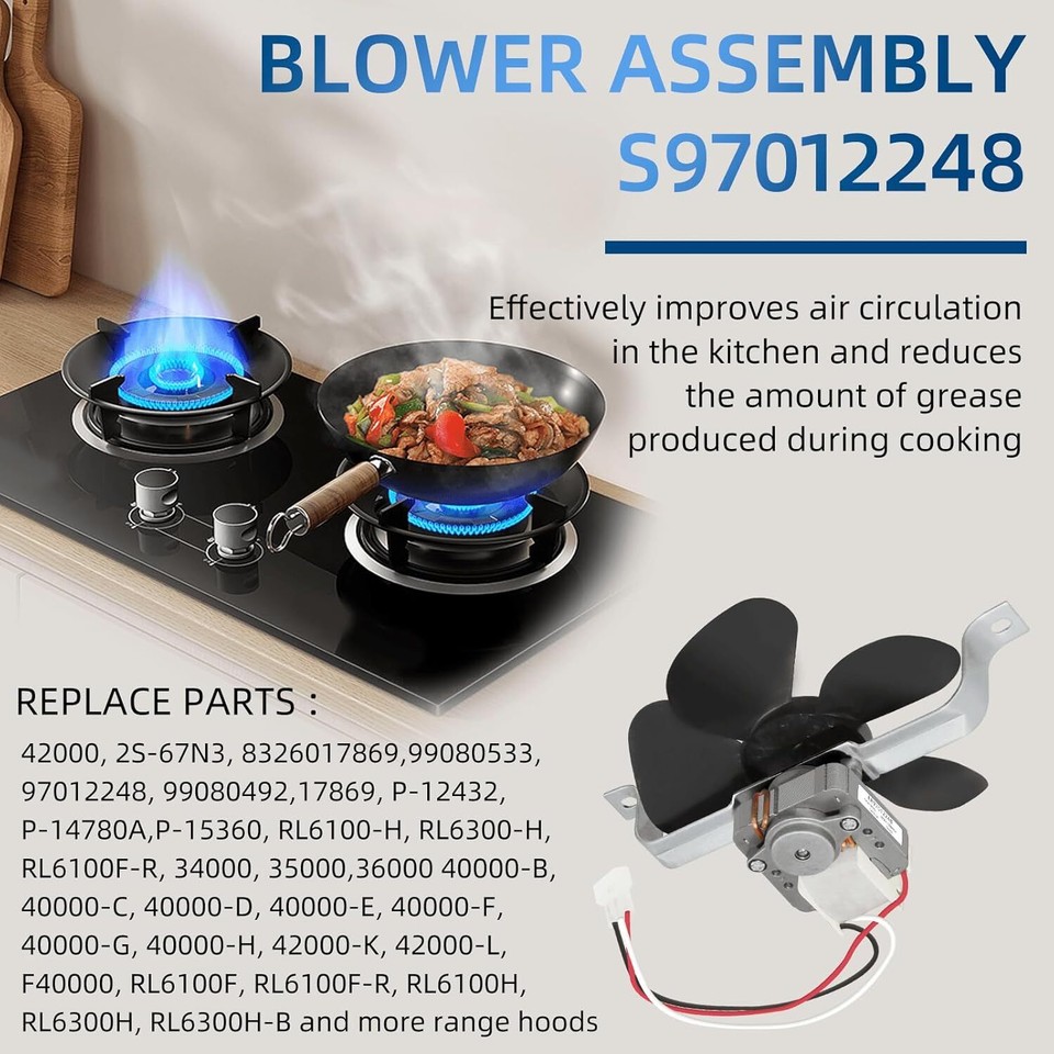 Range Hood Motor Fan 2 Speed Exhaust 120V Volts Vent Kitchen Cooking ...