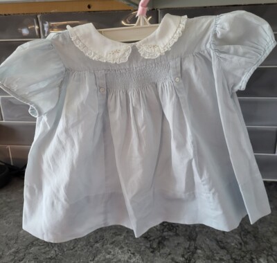 Vintage Baby-Deb Dress With Peter Pan Collar With Embroidered Flowers ...
