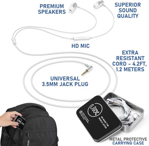 UliX Rider Wired Earbuds in-Ear Headphones, 5 Years Warranty, Earphones ...