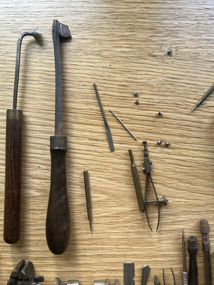 Job Lot Of Antique Watchmakers Tools Pin Vice Hammer Calipers | eBay UK