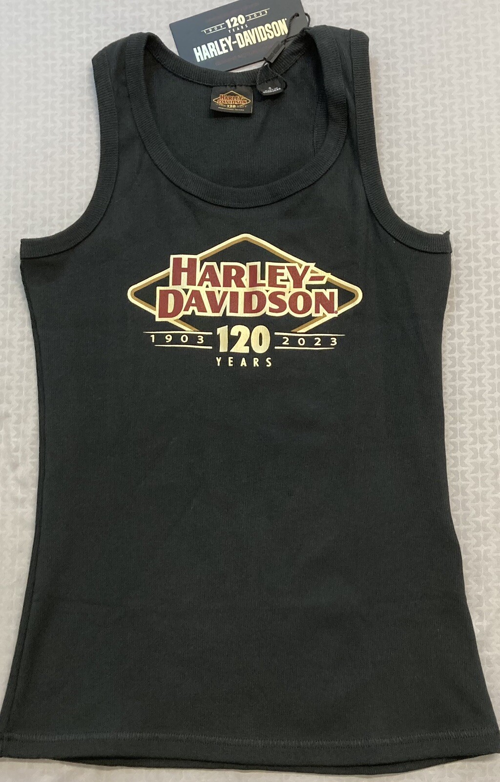 NEW GENUINE HARLEY DAVIDSON 96723-23VW Women's 120th Black Knit Tank XL ...