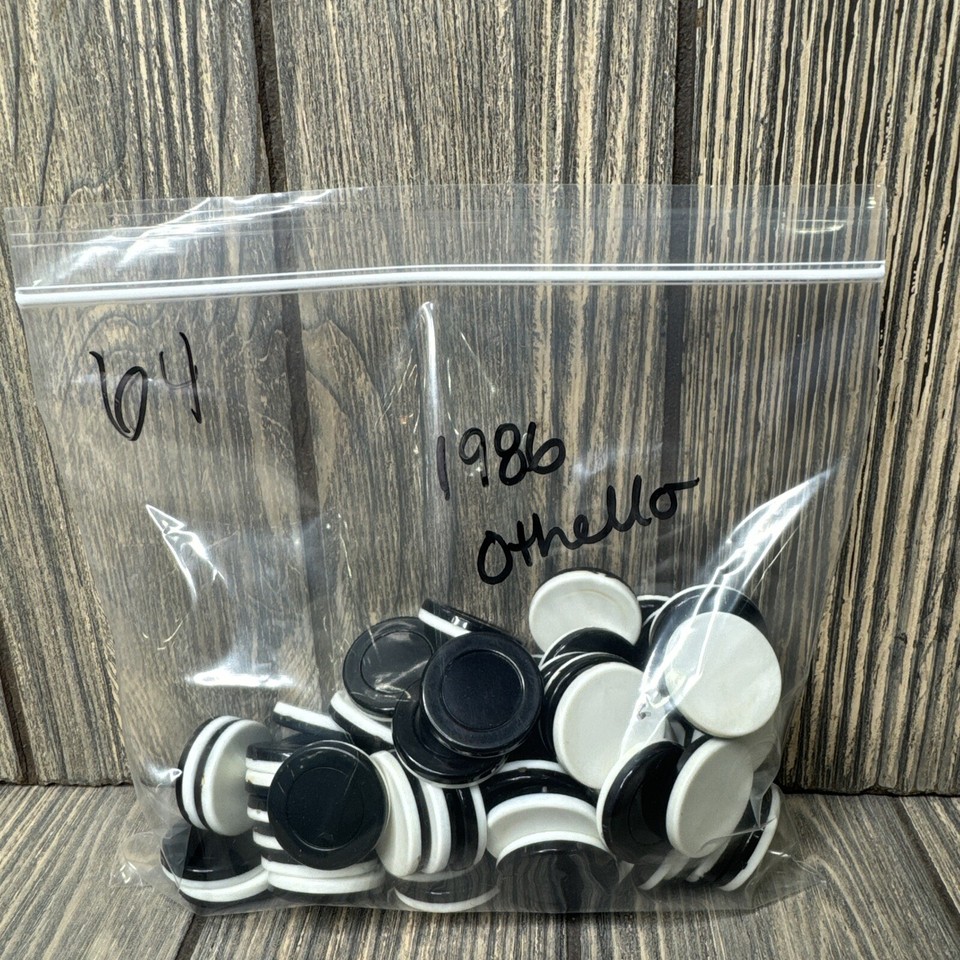 64 Othello Game Pieces Replacement Black and White Discs Chips Tokens ...