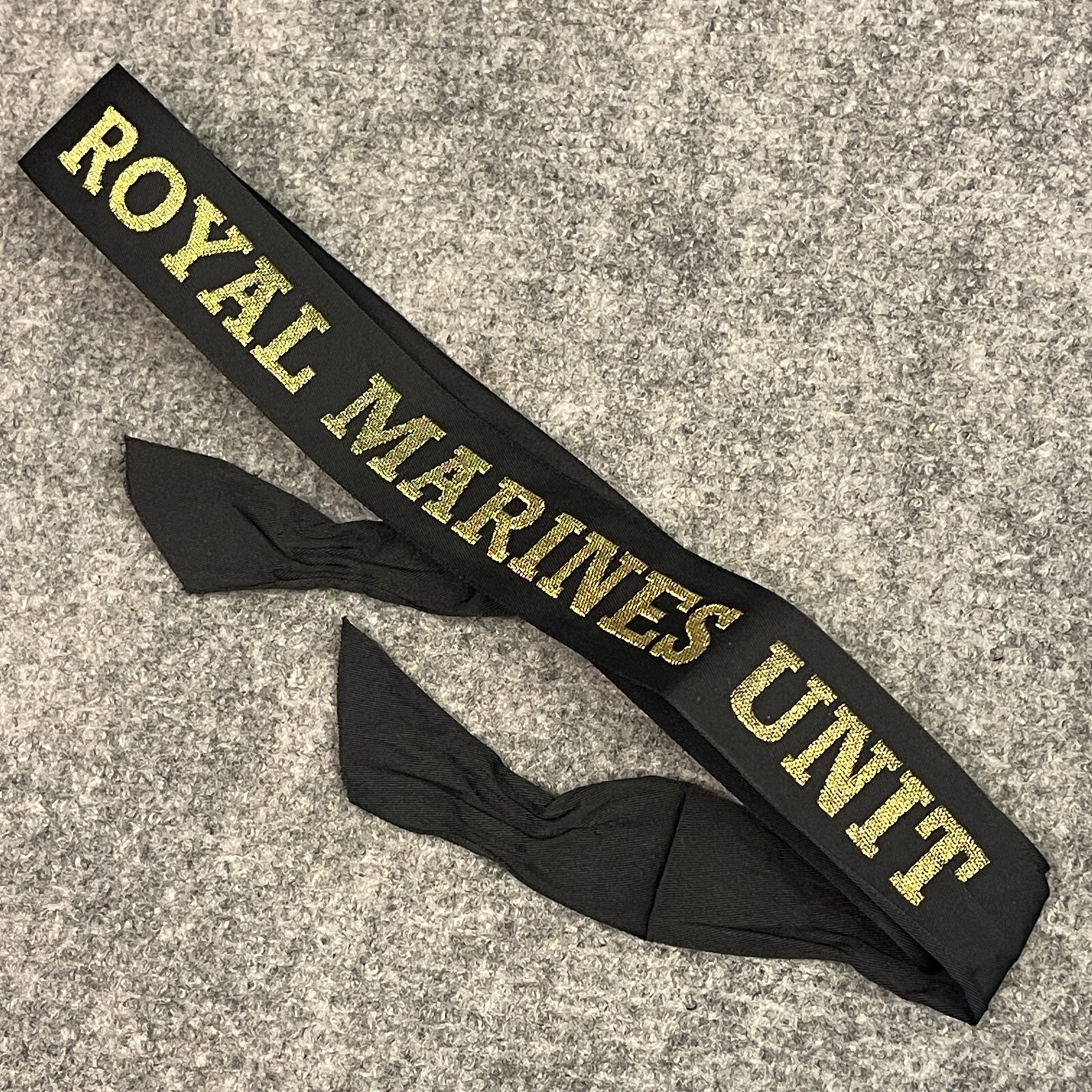 ROYAL NAVY SURPLUS ISSUE WOVEN CAP HAT TALLIES, BLACK WITH GOLD TEXT ...