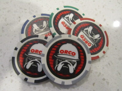 ORCO Bulldog Casino Chip Lot + FREE Las Vegas Poker Chip Great Golf ...