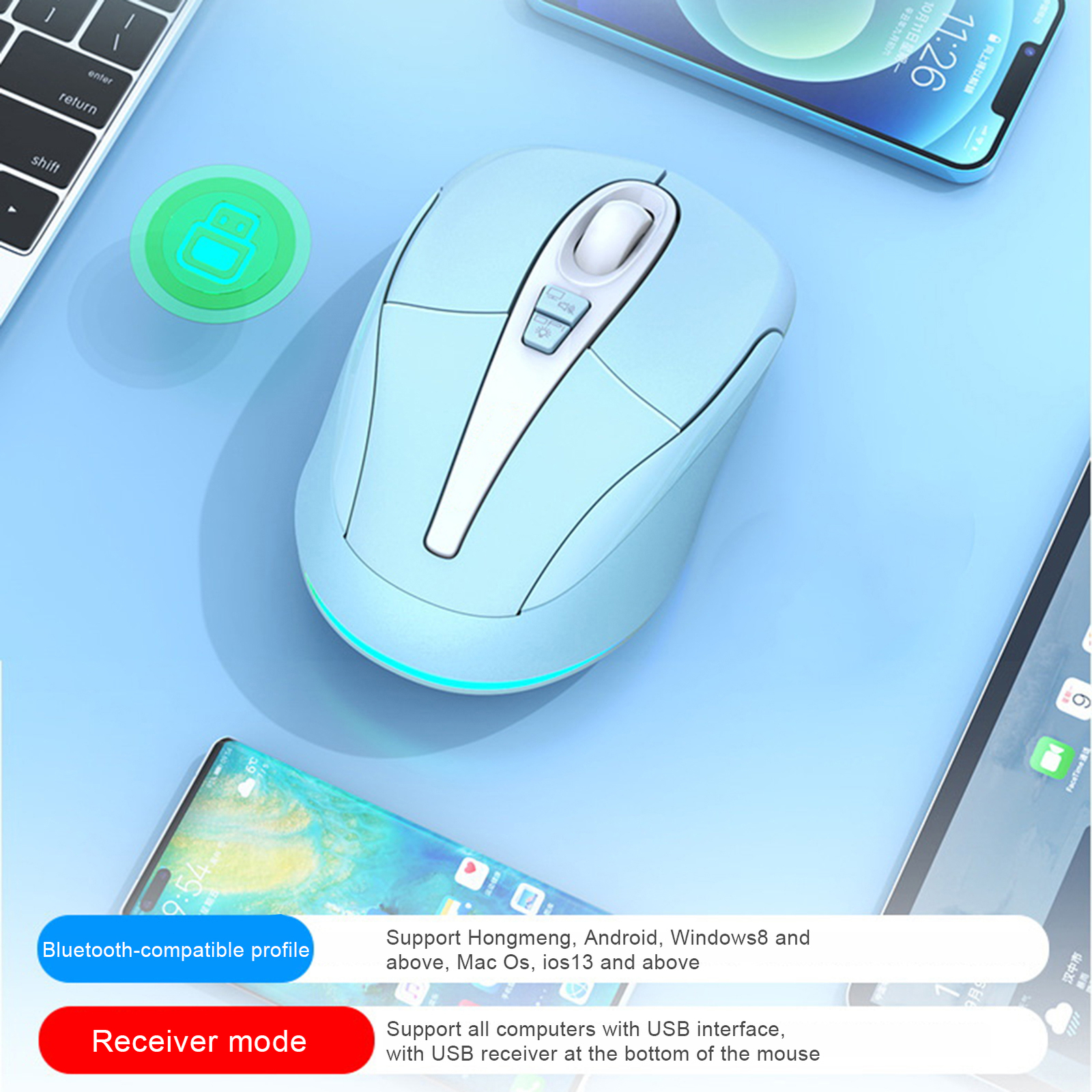 1 Set M503 Mini Mouse 3-gear Dpi Plug Play 2.4g 400mah Wireless Mouse ...