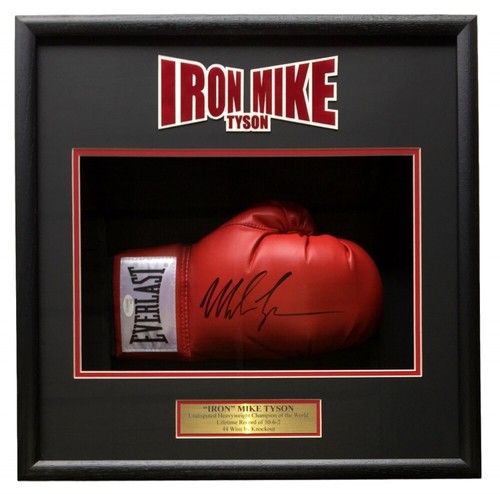 Mike Tyson Signed Red Right Hand Everlast Boxing Glove Shadowbox JSA ...