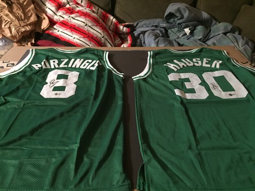 Kristaps Porzingis & Sam Houser Signed Celtics Custom Jerseys-Beckett ...