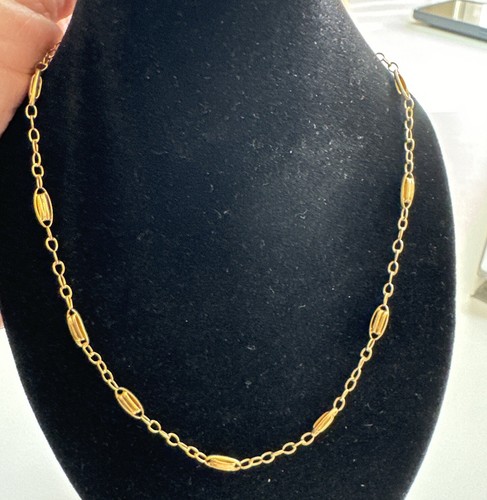 Vintage Italian 18k Solid Yellow Gold Chain With Inserts , 6g, 21 ...