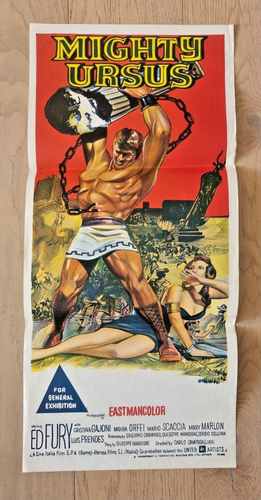 1961 MIGHTY URSUS Original Aussie Movie POSTER Ed Fury Bodybuilder Star ...