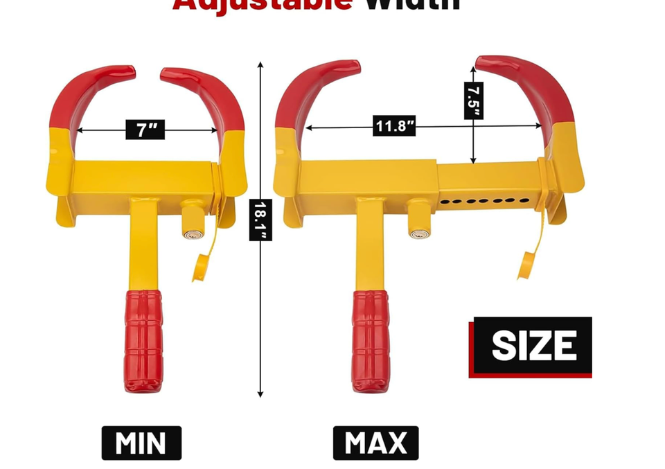 EKSZDGU Wheel Clamp Lock Heavy Duty Car Wheel Lock Clamps, Antitheft ...