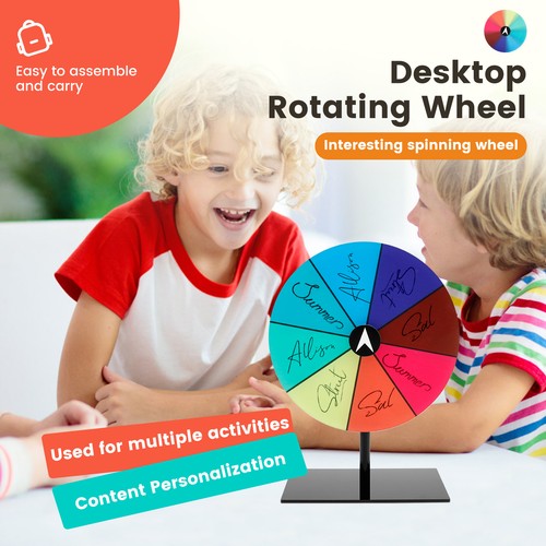 Rotating Prize Wheel 8 Slots Colorful Tabletop Roulette Wheel Editable ...
