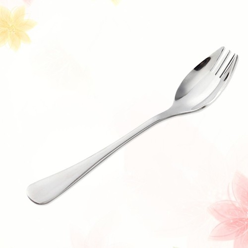 Dual Purpose Fork and Spoon Dessert Server Work Travel Stainless Steel ...