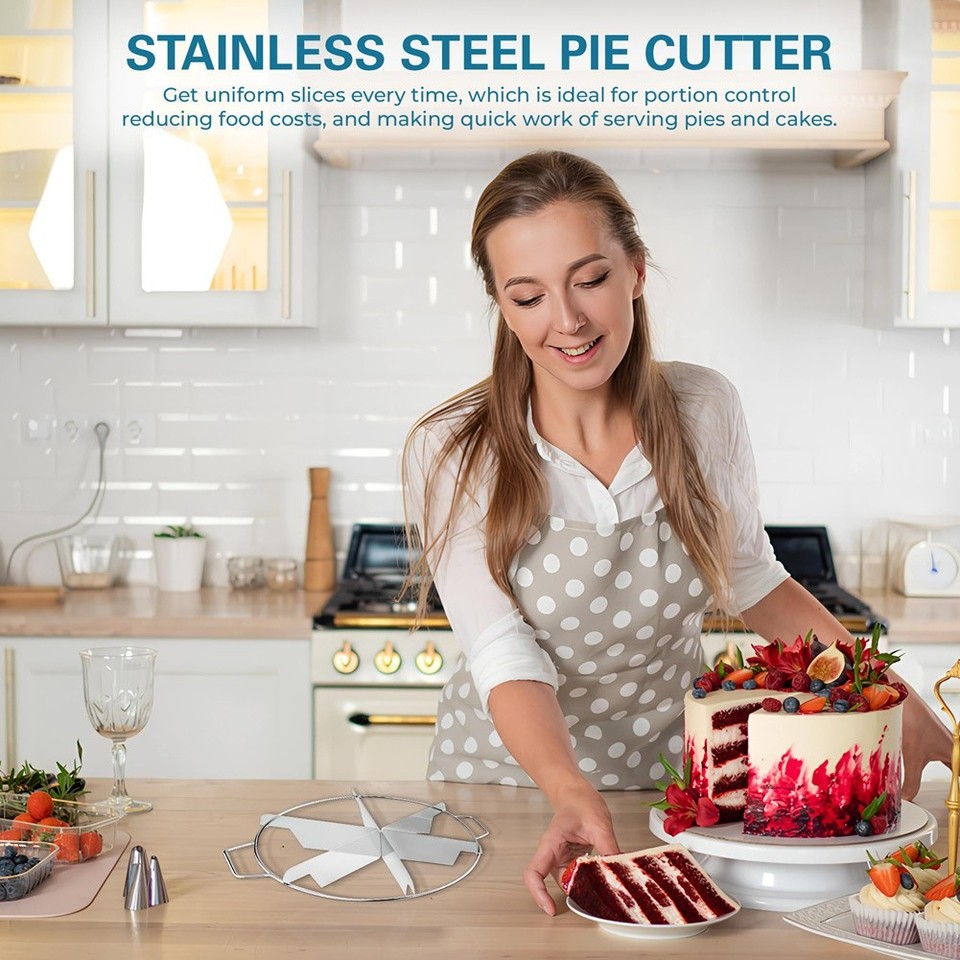 Stainless Steel Pie Cutter 6- Pie Cutter Creates Beautifully ...