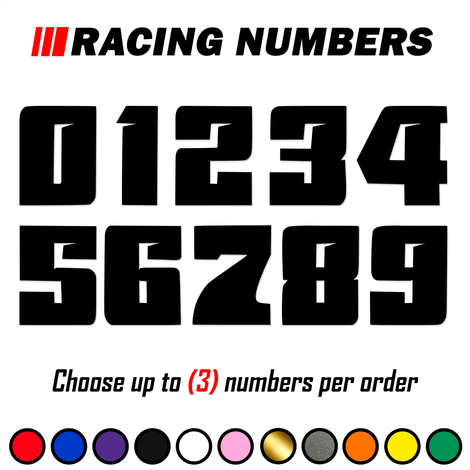 Racing Numbers Vinyl Decal Sticker | Dirt Bike Plate Number BMX ...